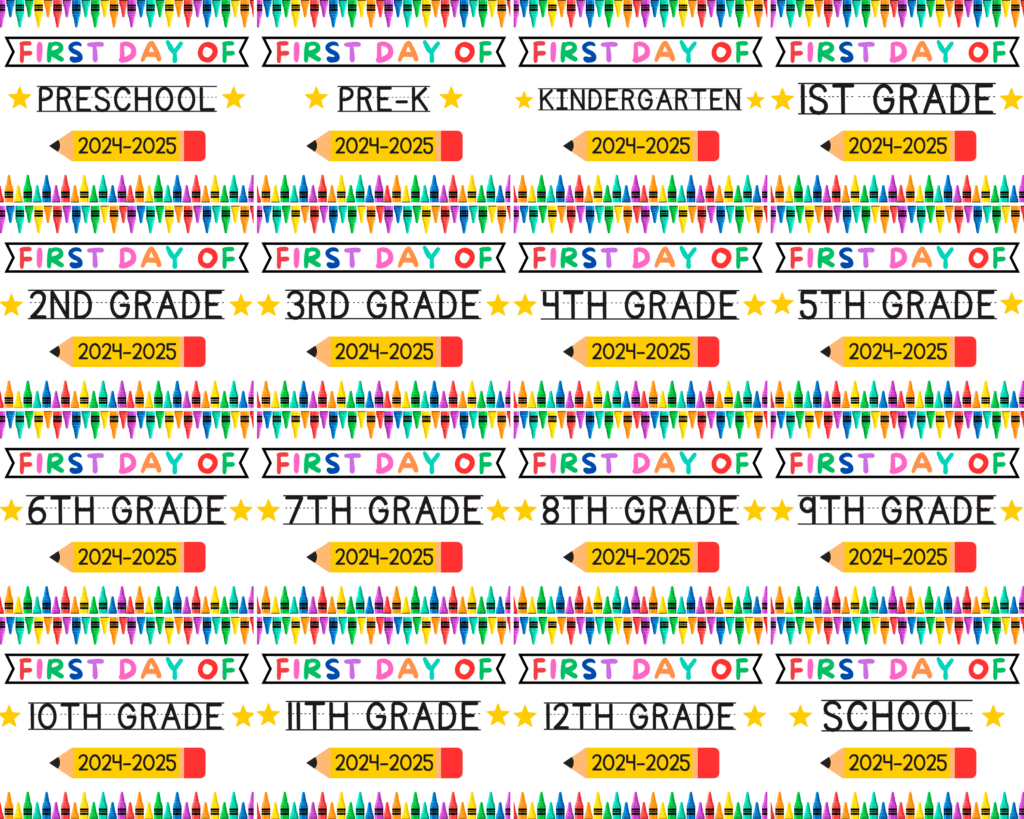 Free Printable First Day of School Signs for 2024 - Prudent Penny Pincher