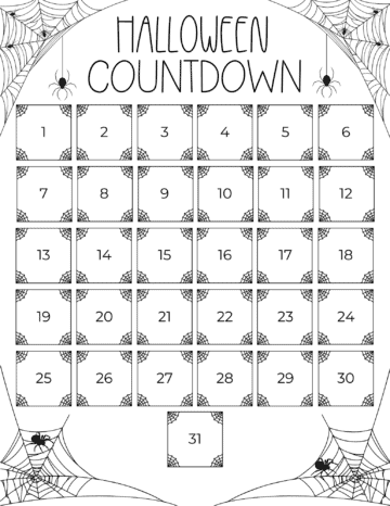 Free Printable Halloween Countdown Calendar - Prudent Penny Pincher