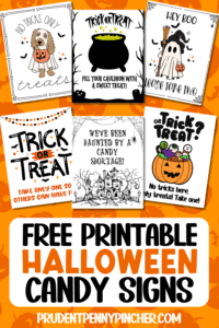 Free Printable Halloween Candy Signs - Prudent Penny Pincher