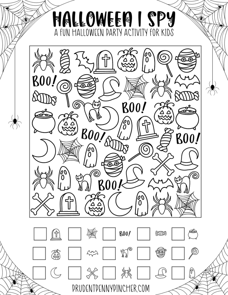 Free Printable Halloween I Spy Game for Kids - Prudent Penny Pincher