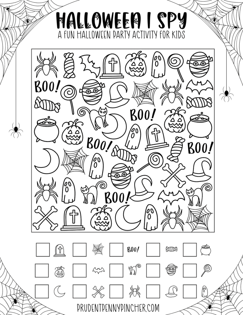 Free Printable Halloween I Spy Game for Kids - Prudent Penny Pincher