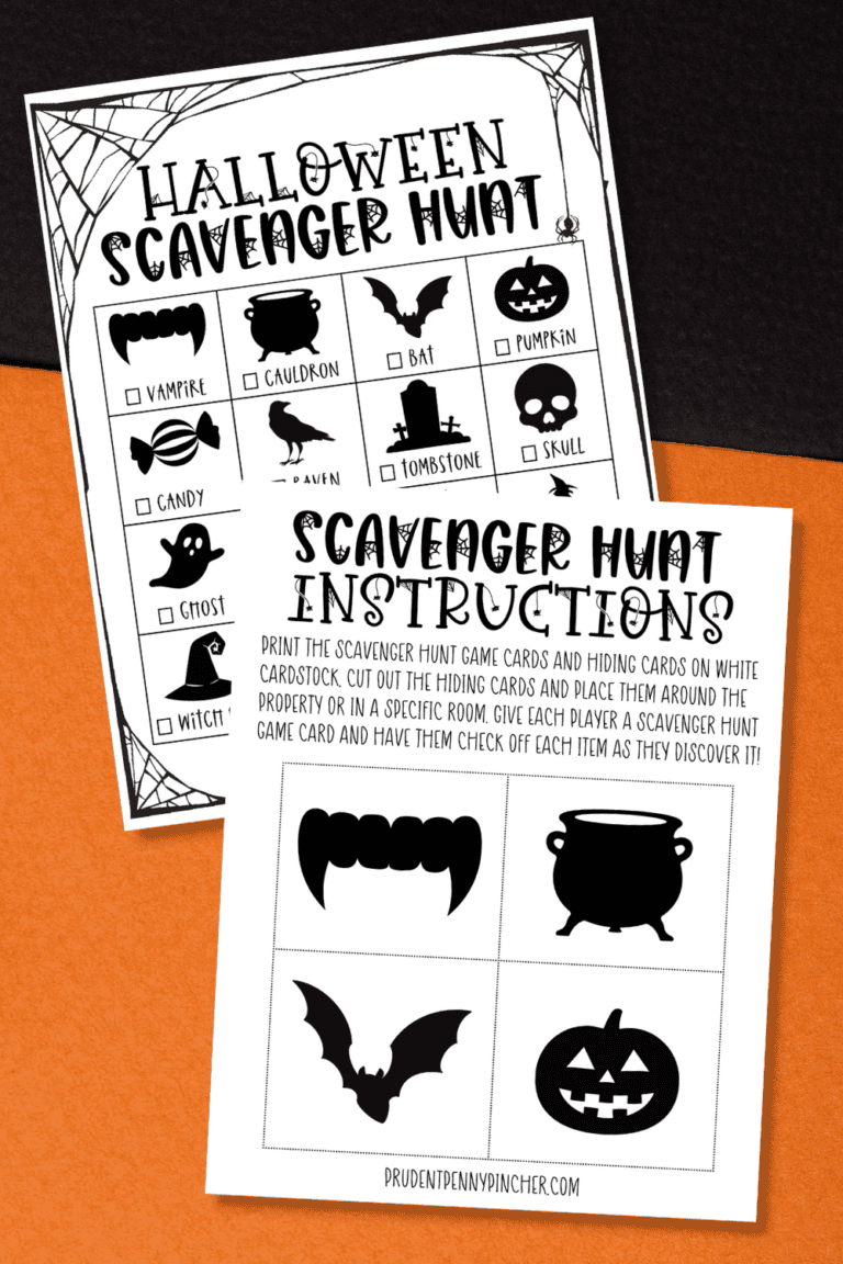 Free Printable Halloween Scavenger Hunt Game - Prudent Penny Pincher