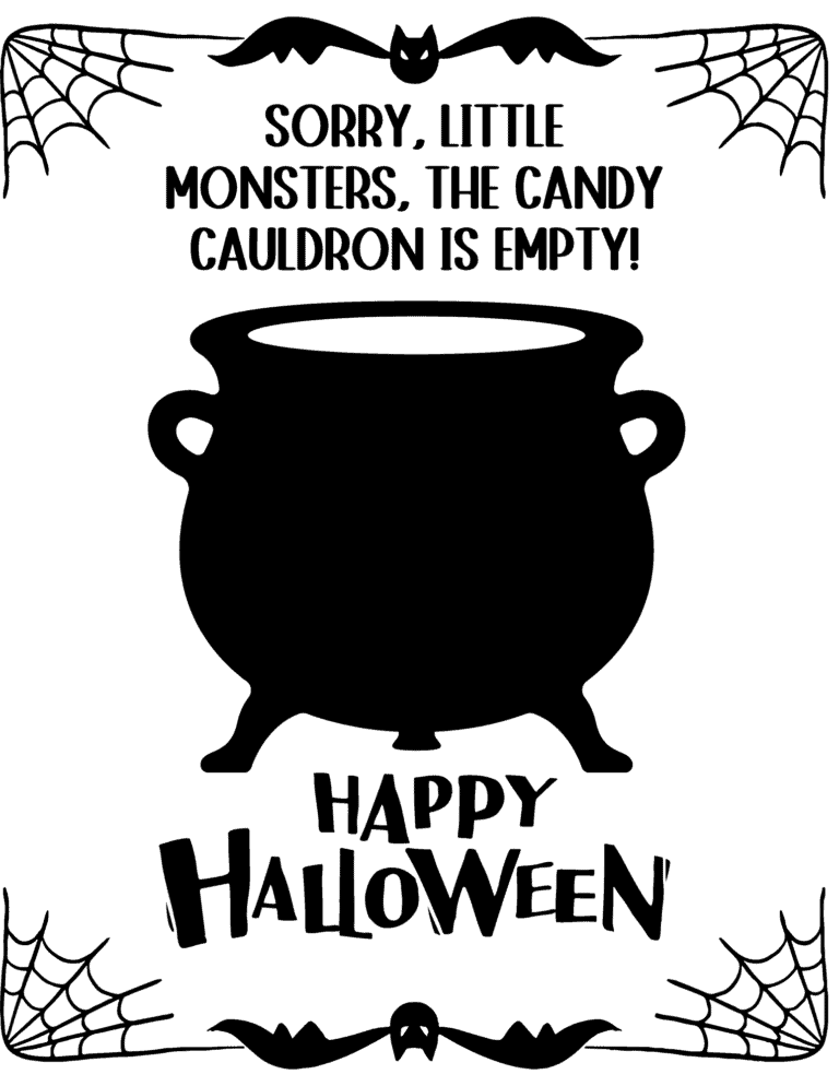 Free Printable Halloween Candy Signs - Prudent Penny Pincher