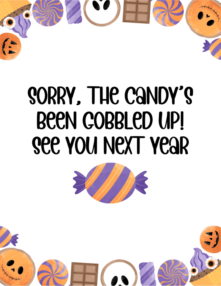 Free Printable Halloween Candy Signs - Prudent Penny Pincher