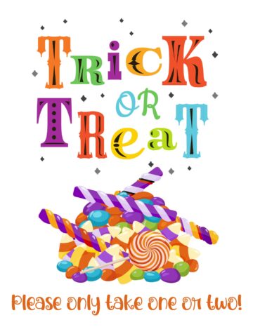 Free Printable Halloween Candy Signs - Prudent Penny Pincher