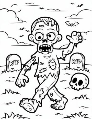 25 Free Printable Zombie Coloring Pages - Prudent Penny Pincher