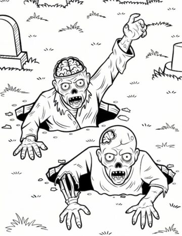 25 Free Printable Zombie Coloring Pages - Prudent Penny Pincher