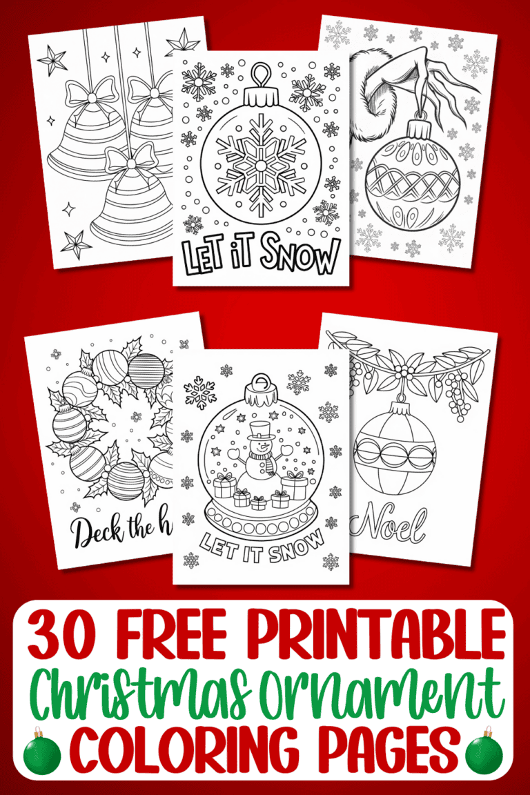 40 Free Printable Christmas Ornament Coloring Pages for Kids - Prudent ...