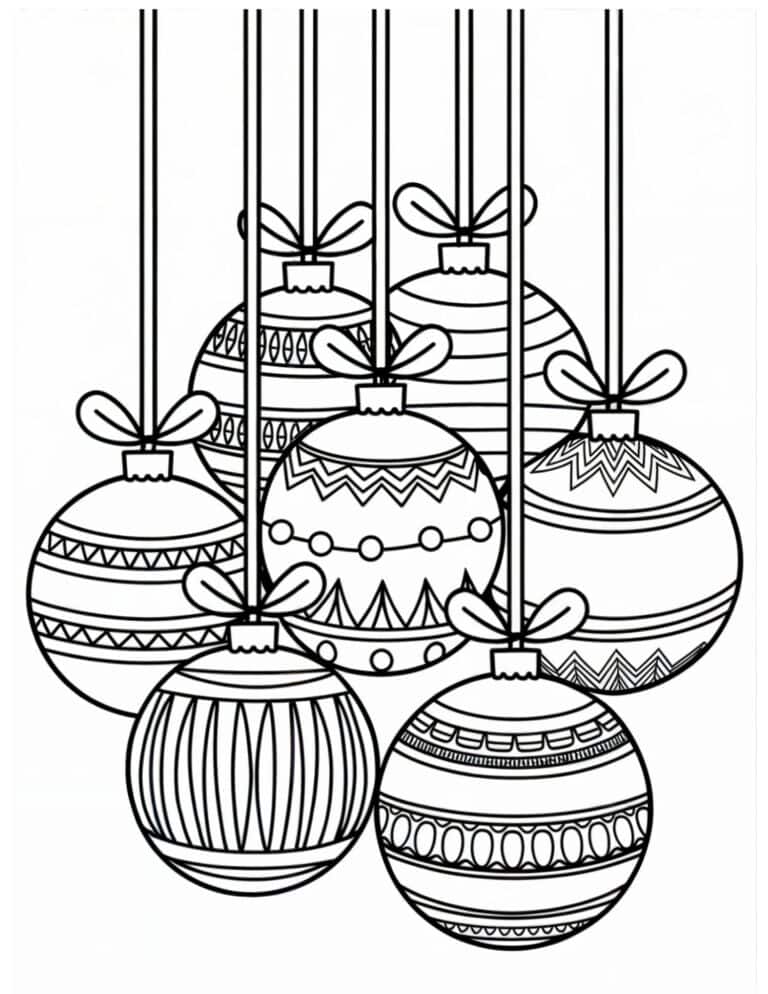 40 Free Printable Christmas Ornament Coloring Pages for Kids - Prudent ...
