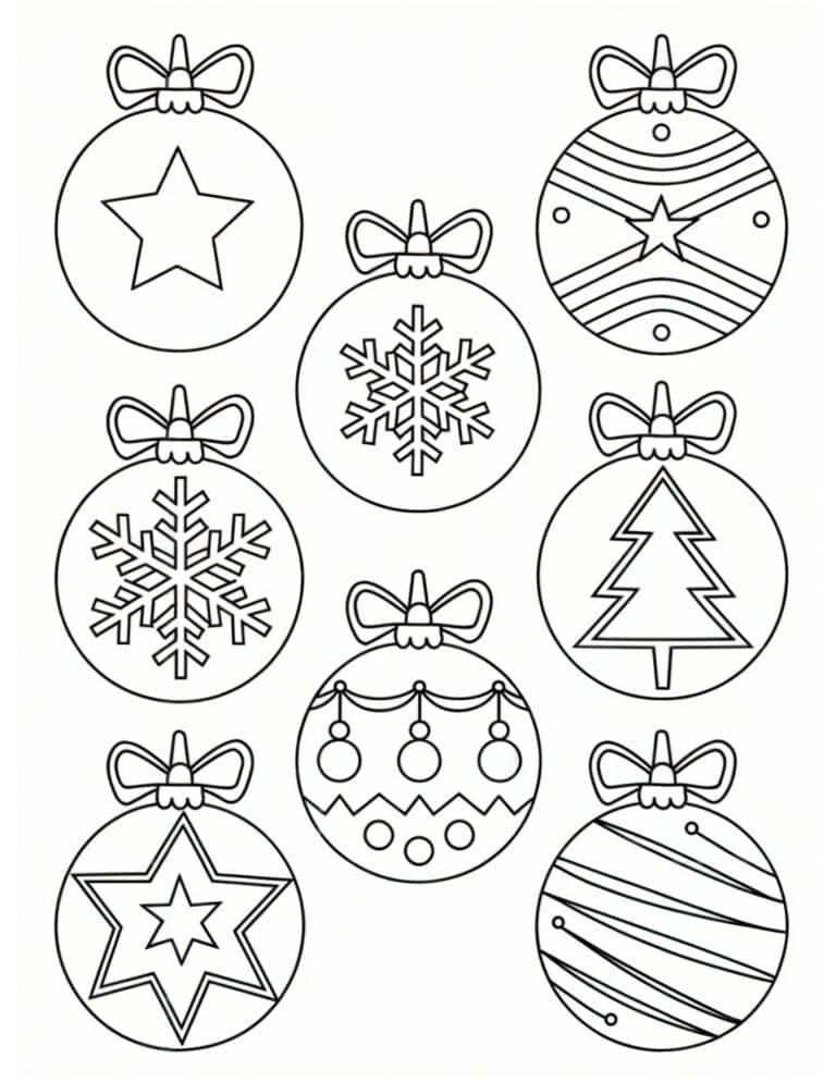 40 Free Printable Christmas Ornament Coloring Pages for Kids - Prudent ...