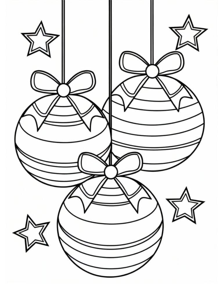 40 Free Printable Christmas Ornament Coloring Pages for Kids - Prudent ...