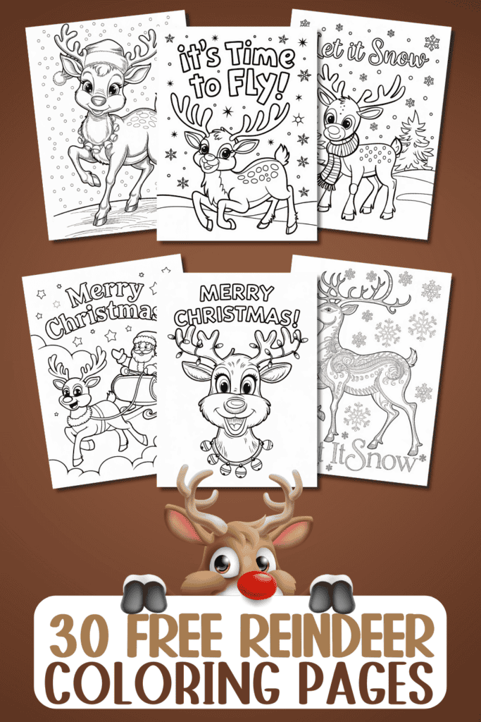 30 Free Printable Reindeer Coloring Pages for Kids - Prudent Penny Pincher
