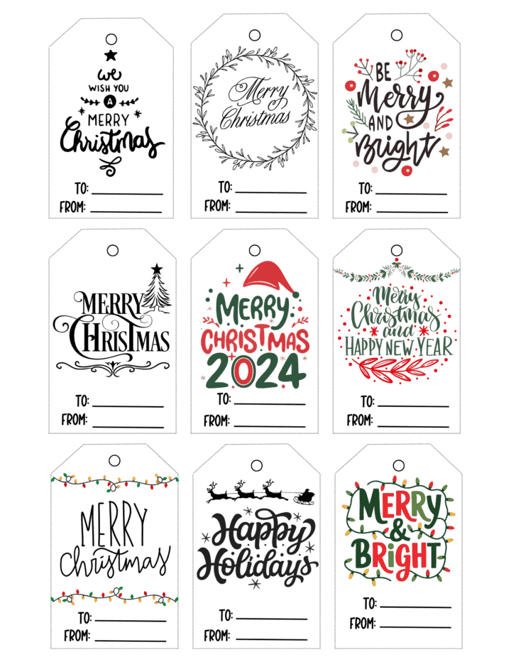 Free Printable Christmas Tags - Prudent Penny Pincher