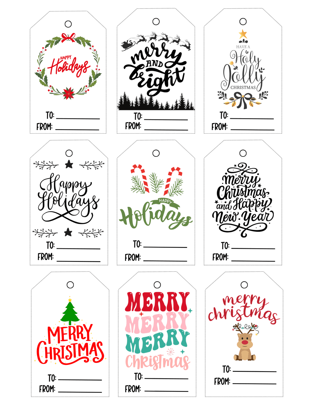 Free Printable Christmas Tags - Prudent Penny Pincher