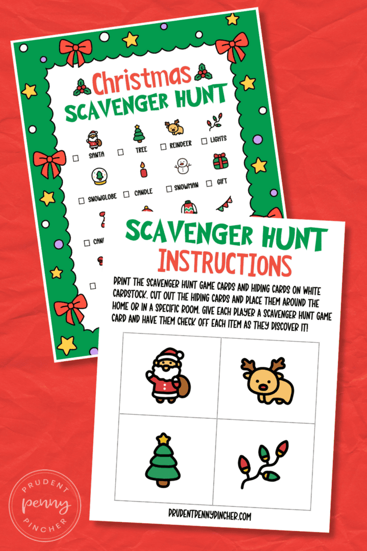 Free Printable Christmas Scavenger Hunt Game for Kids - Prudent Penny ...