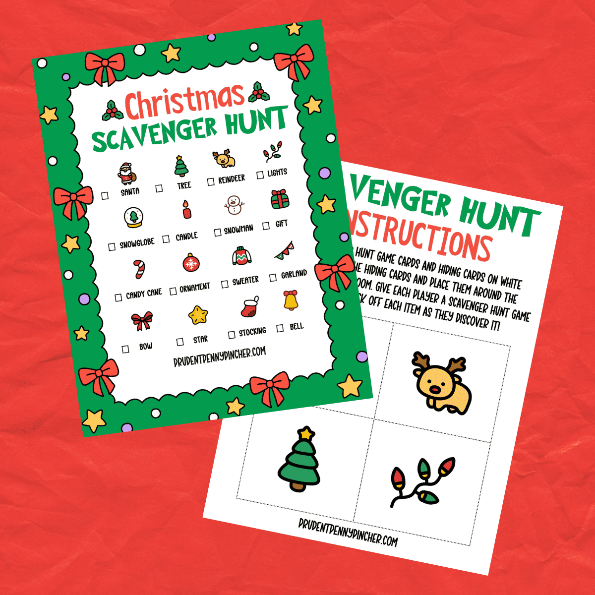 Free Printable Christmas Scavenger Hunt Game for Kids - Prudent Penny ...