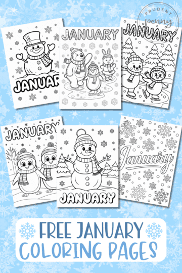 Free Printable January Coloring Pages for Kids - Prudent Penny Pincher