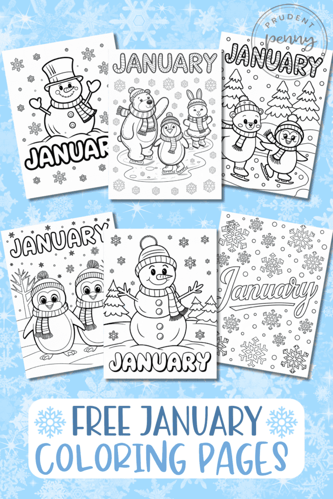 Free Printable January Coloring Pages for Kids - Prudent Penny Pincher