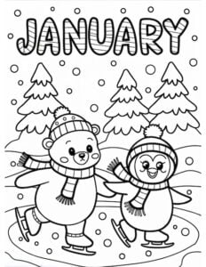 Free Printable January Coloring Pages for Kids - Prudent Penny Pincher