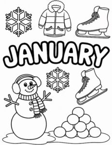 Free Printable January Coloring Pages for Kids - Prudent Penny Pincher