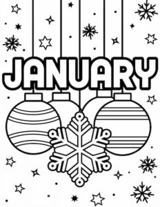 Free Printable January Coloring Pages for Kids - Prudent Penny Pincher