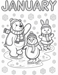 Free Printable January Coloring Pages for Kids - Prudent Penny Pincher