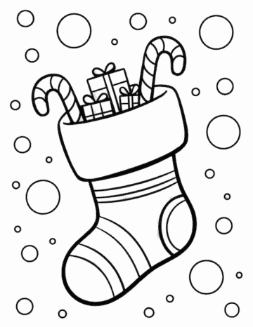 20 Free Printable Christmas Stocking Coloring Pages for Kids - Prudent ...