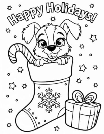 20 Free Printable Christmas Stocking Coloring Pages for Kids - Prudent ...