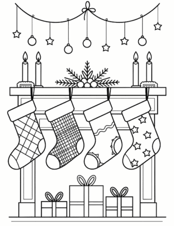 20 Free Printable Christmas Stocking Coloring Pages for Kids - Prudent ...