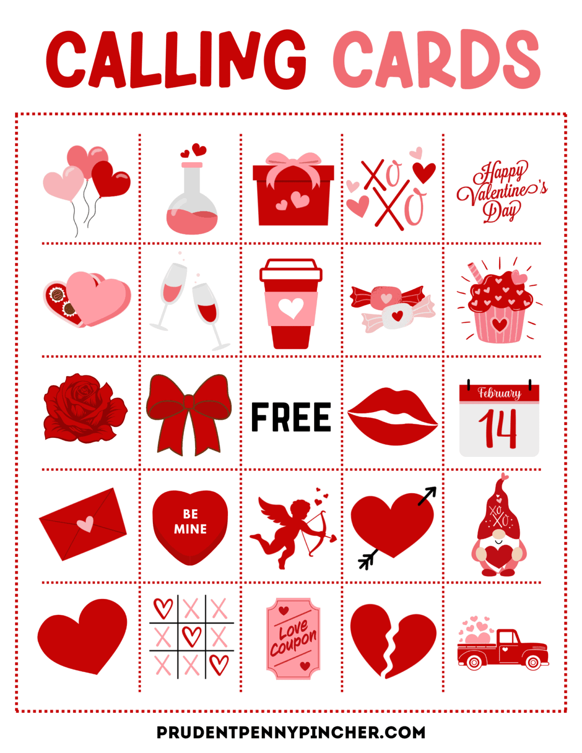 Free Printable Valentine’s Day Bingo Cards - Prudent Penny Pincher