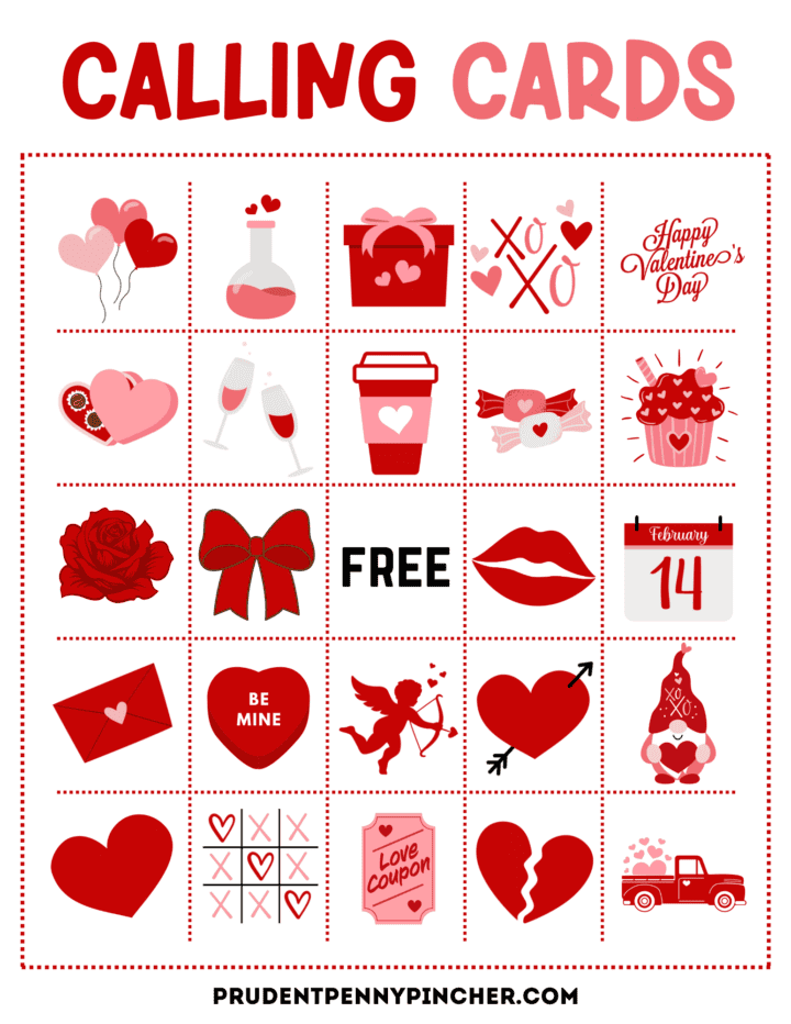 Free Printable Valentine’s Day Bingo Cards - Prudent Penny Pincher