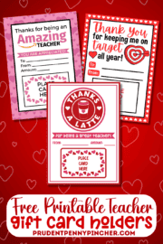 Free Printable Teacher Valentine Gift Card Holders - Prudent Penny Pincher