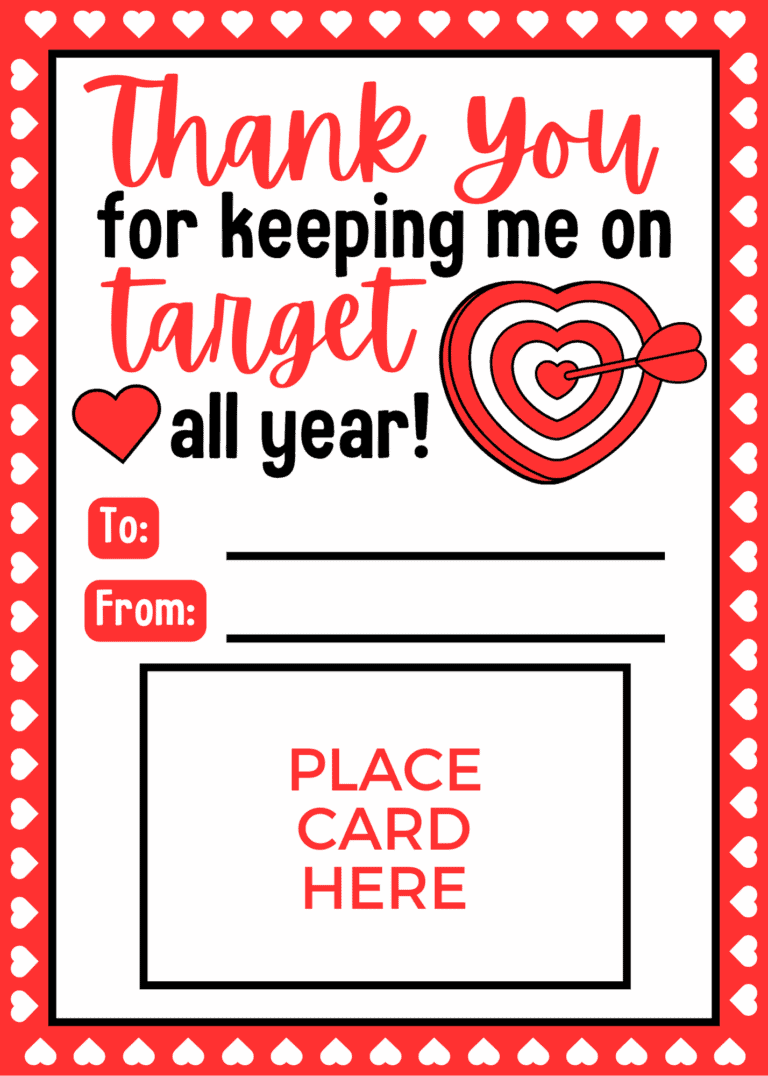 Free Printable Teacher Valentine Gift Card Holders - Prudent Penny Pincher