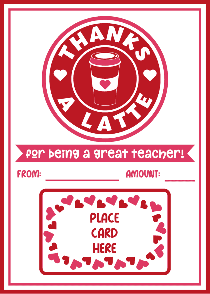 Free Printable Teacher Valentine Gift Card Holders - Prudent Penny Pincher