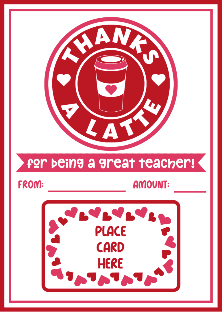 Free Printable Teacher Valentine Gift Card Holders - Prudent Penny Pincher