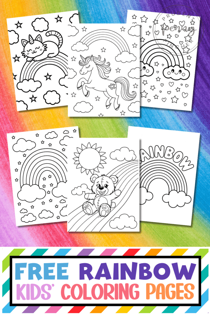 30 Free Printable Rainbow Coloring Pages for Kids - Prudent Penny Pincher