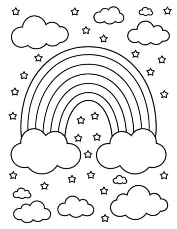 30 Free Printable Rainbow Coloring Pages for Kids - Prudent Penny Pincher