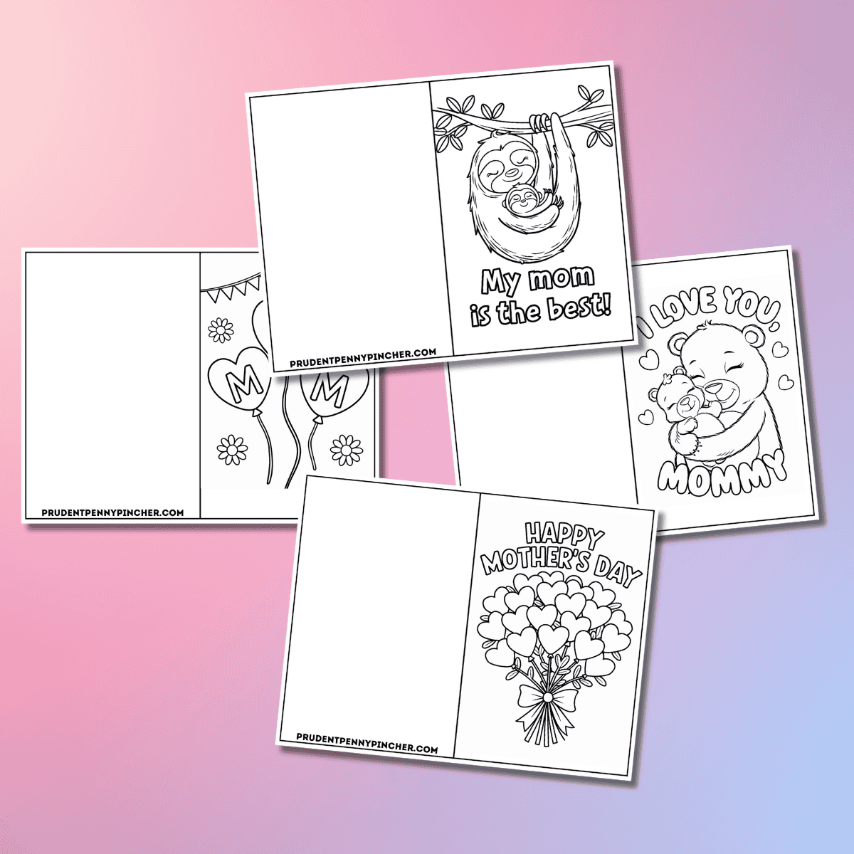 Free Printable Mother's Day Cards for Kids to Color - Prudent Penny Pincher