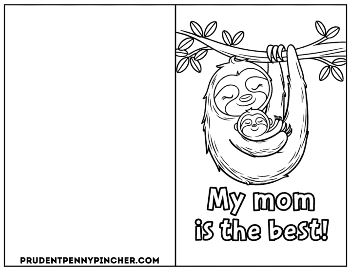 Free Printable Mother's Day Cards for Kids to Color - Prudent Penny Pincher