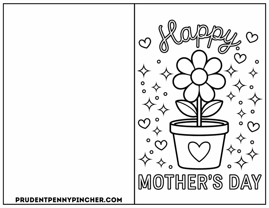 Free Printable Mother's Day Cards for Kids to Color - Prudent Penny Pincher