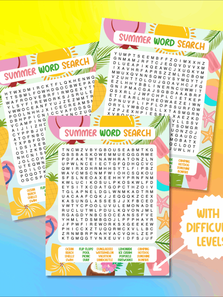 Free Printable Summer Word Scramble Game for Kids - Prudent Penny Pincher