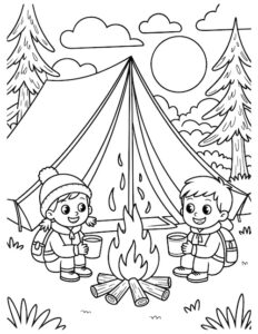 20 Free Printable Camping Coloring Pages for Kids - Prudent Penny Pincher
