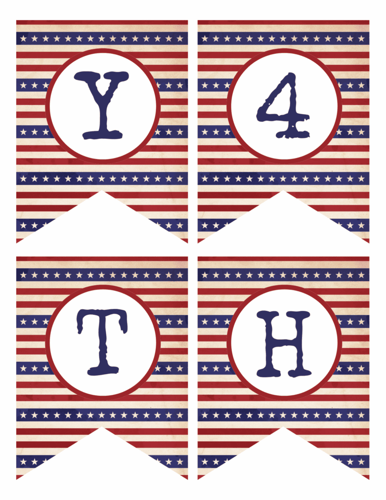 Free Printable Vintage 4th of July Banner - Prudent Penny Pincher