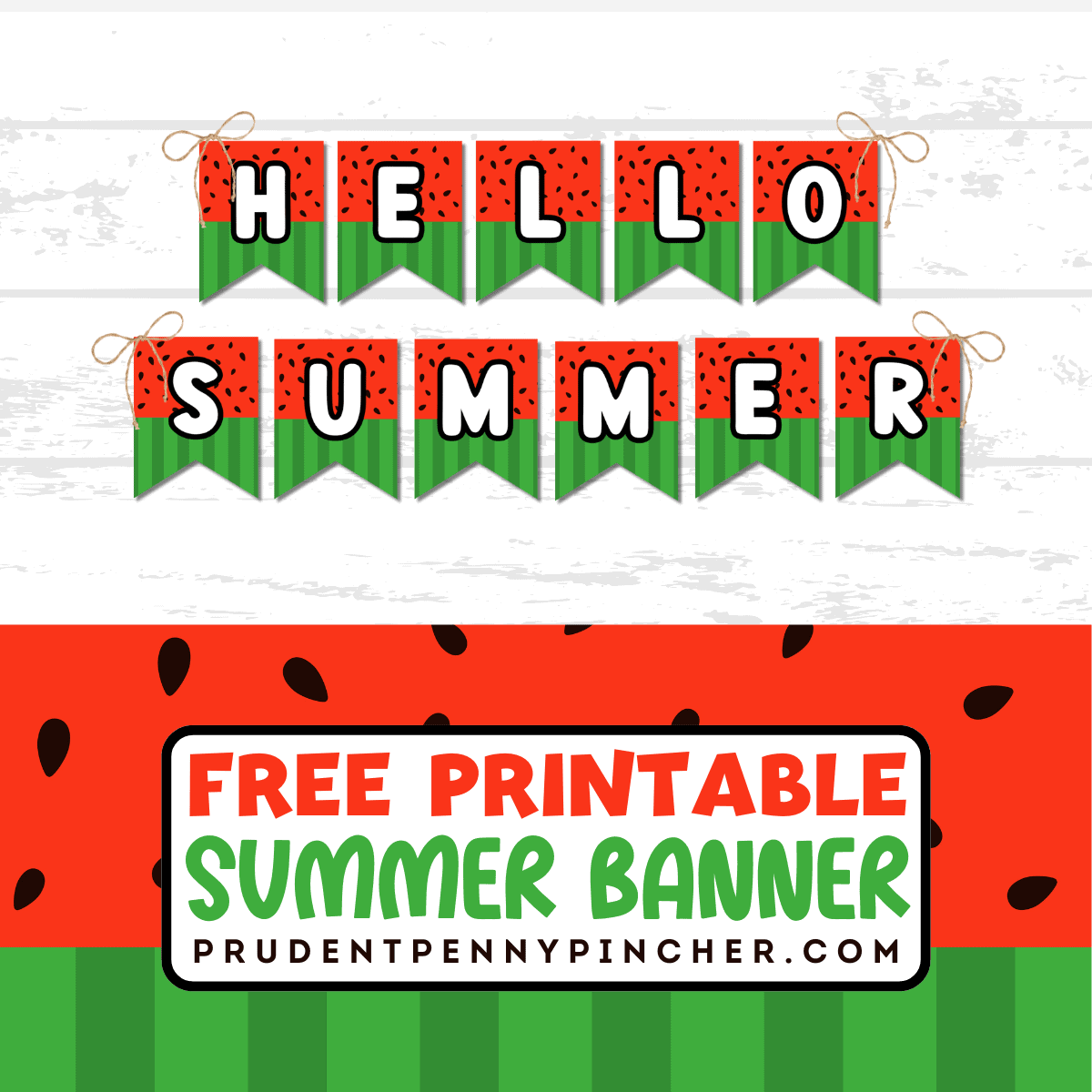 Free Printable Summer Banner - Prudent Penny Pincher
