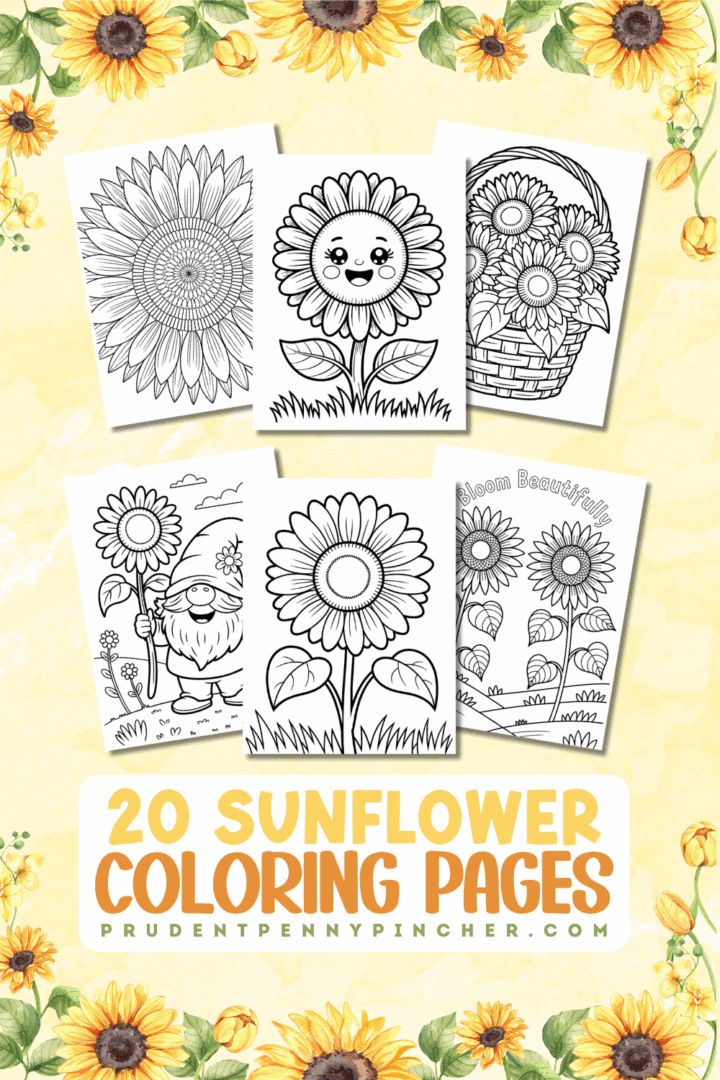 20 Free Printable Sunflower Coloring Pages - Prudent Penny Pincher
