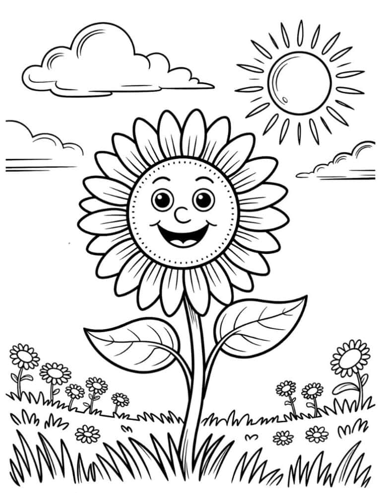 20 Free Printable Sunflower Coloring Pages - Prudent Penny Pincher