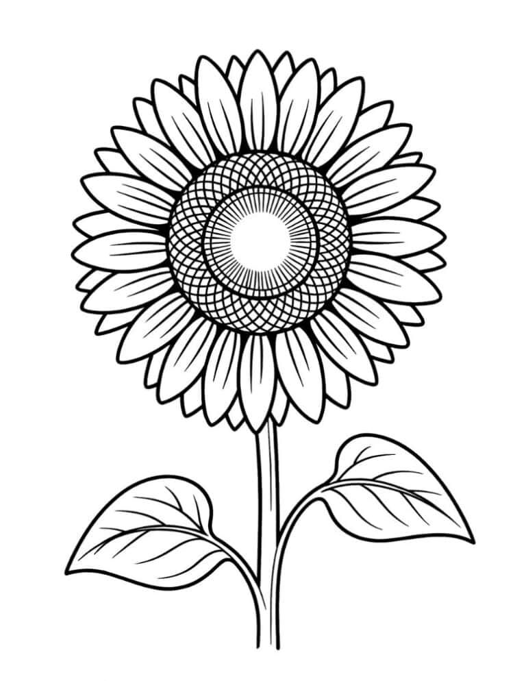 20 Free Printable Sunflower Coloring Pages - Prudent Penny Pincher