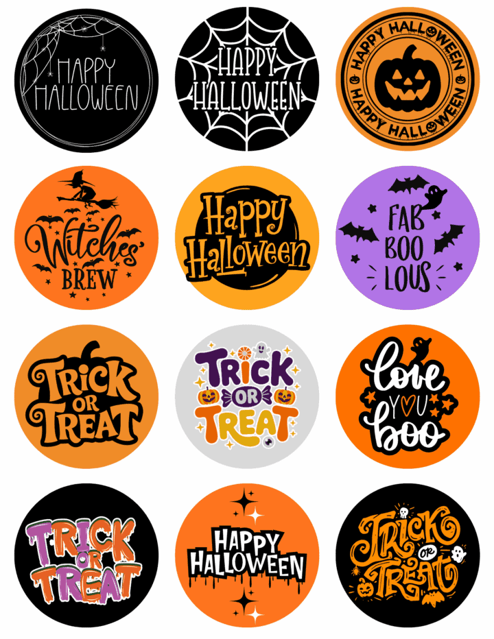 60 Free Printable Halloween Stickers - Prudent Penny Pincher