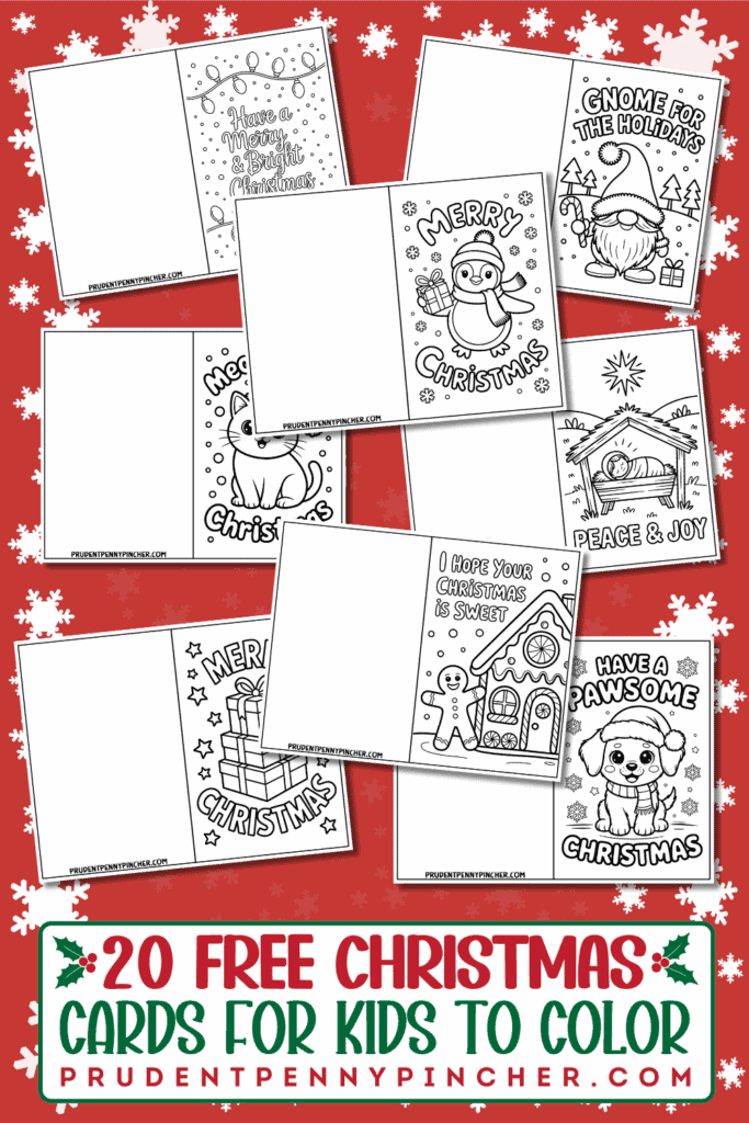 Free Printable Christmas Cards for Kids to Color - Prudent Penny Pincher