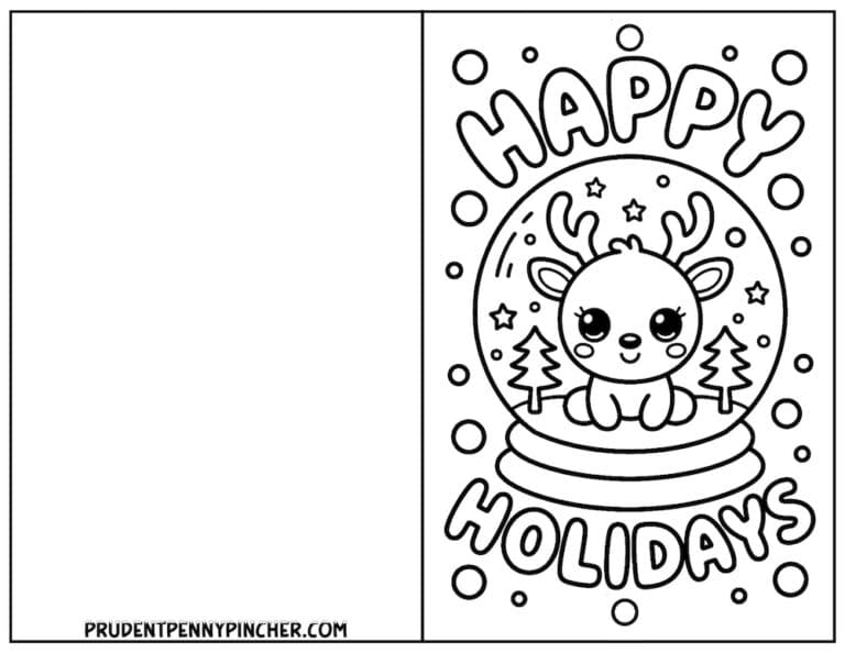 Free Printable Christmas Cards for Kids to Color - Prudent Penny Pincher